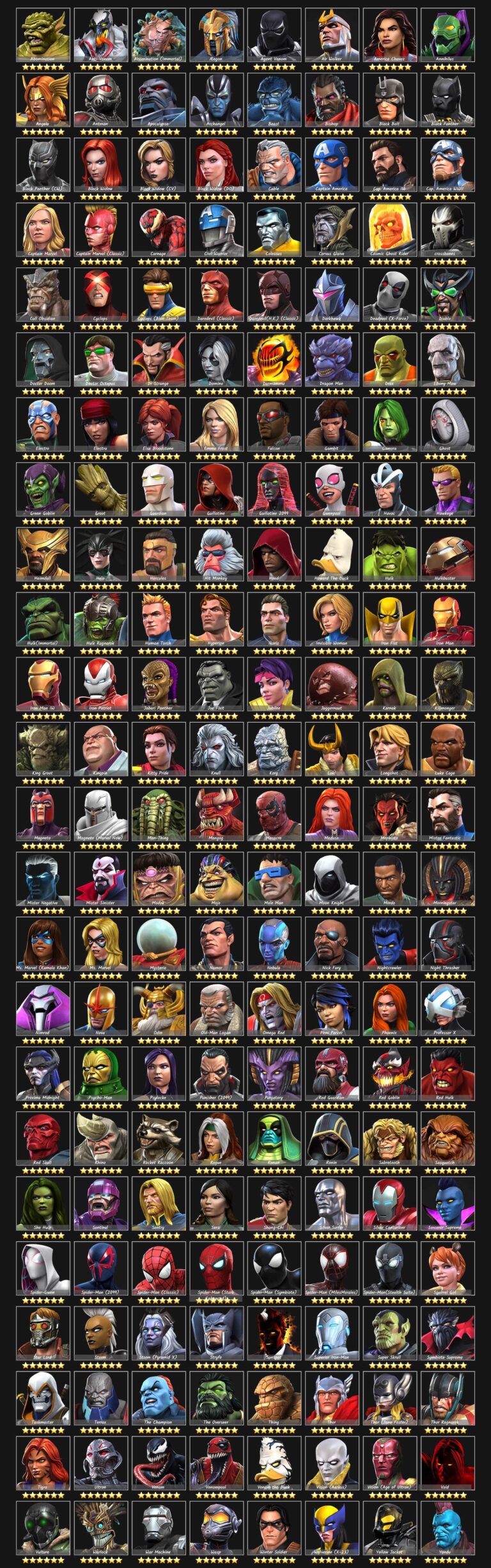 6 Star Heroes: Base Pool (Updated: April 2022) - MCOC Guide